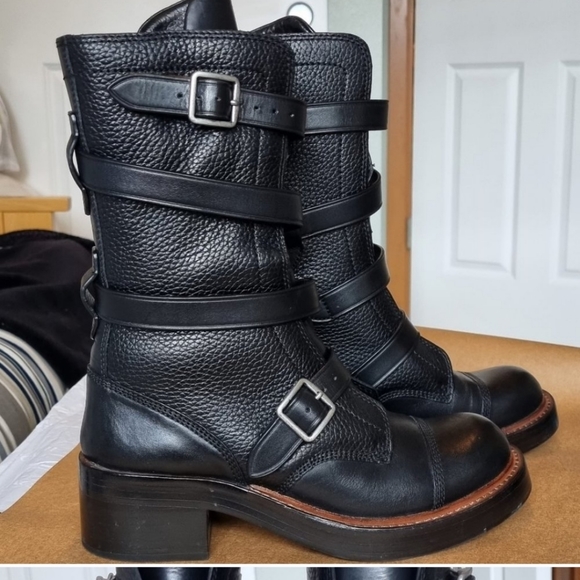Coach | Shoes | Iso Coach Moto Pebble Boots | Poshmark